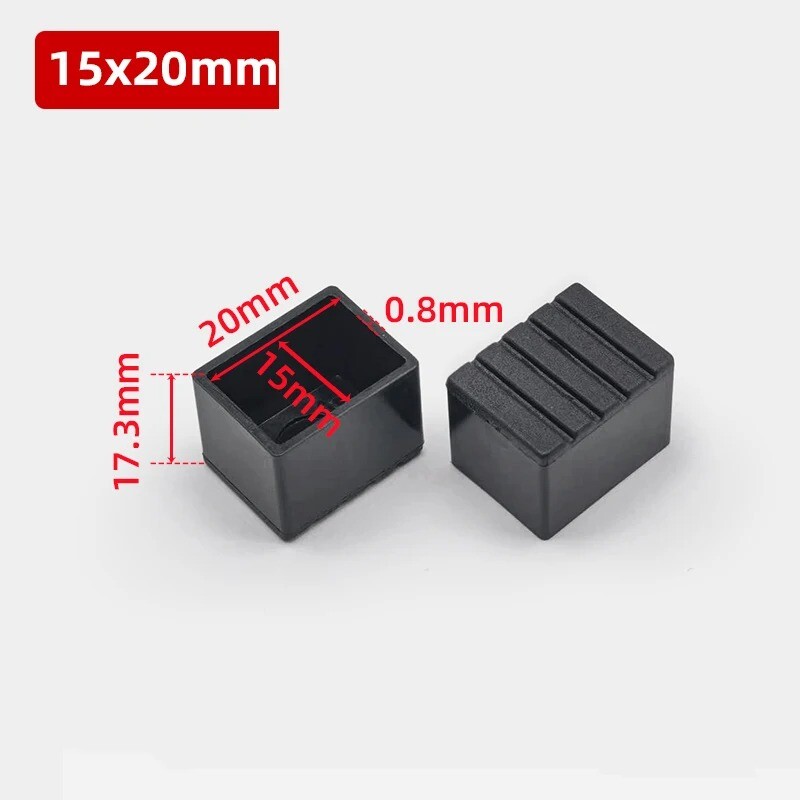 Square Chair Leg Caps Anti-Slip Rubber Chair Tips Table Chair Floor ...