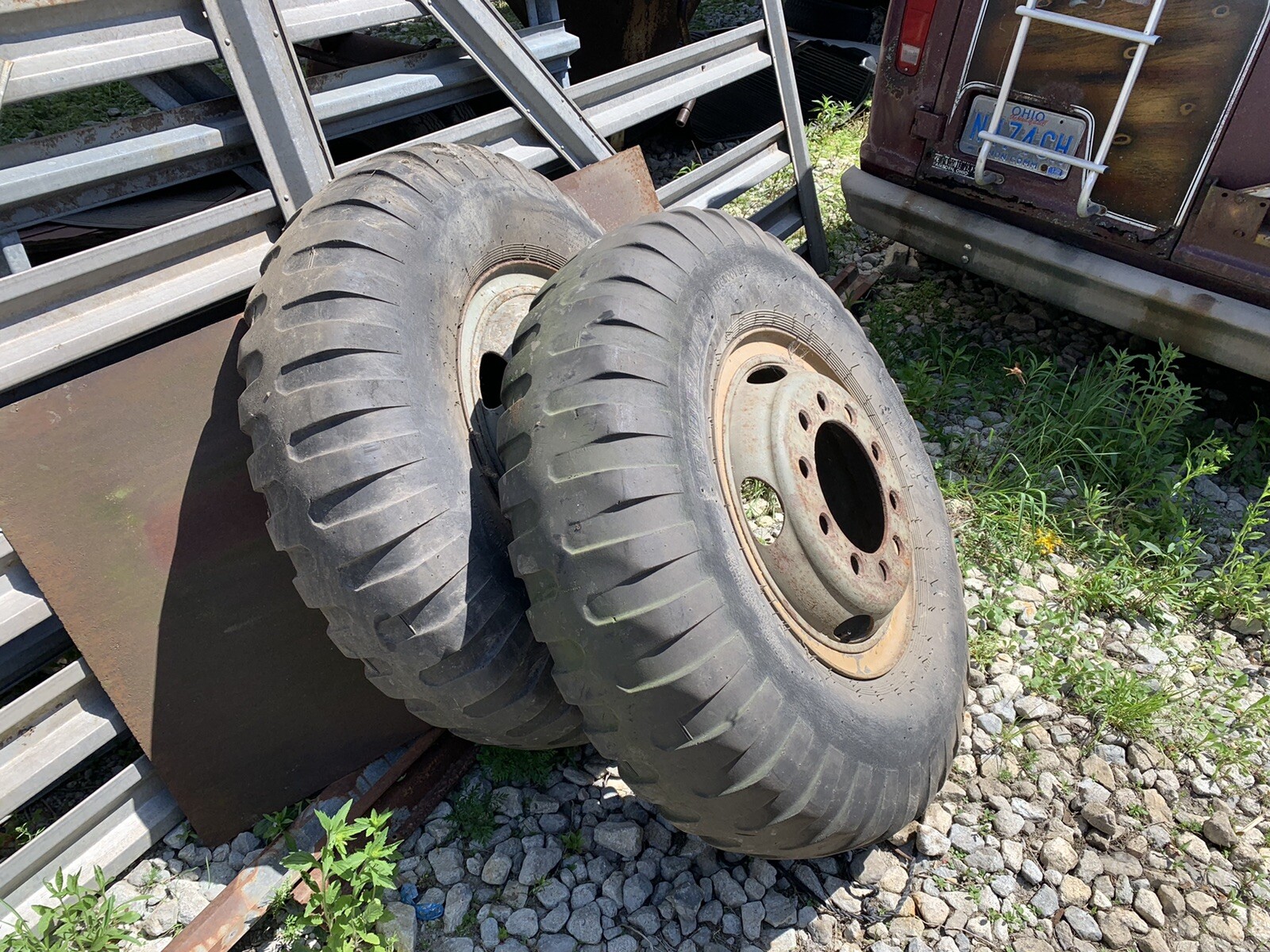 11.00 - 20 WHEEL & TIRE 10 Lug Dually Split Rim MILITARY | eBay