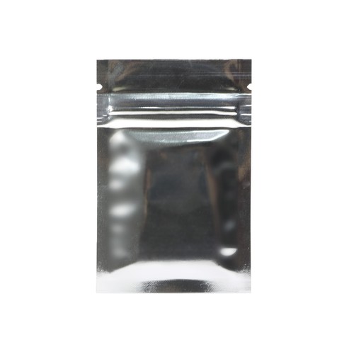 100pc Gloss Shiny Silver Two-Sided Foil Mylar Zip Lock Bags 6x9cm 2 ...