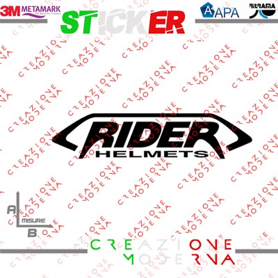 ADESIVO STICKER LOGO RIDER HELMETS MISURE PERSONALIZZATE | eBay