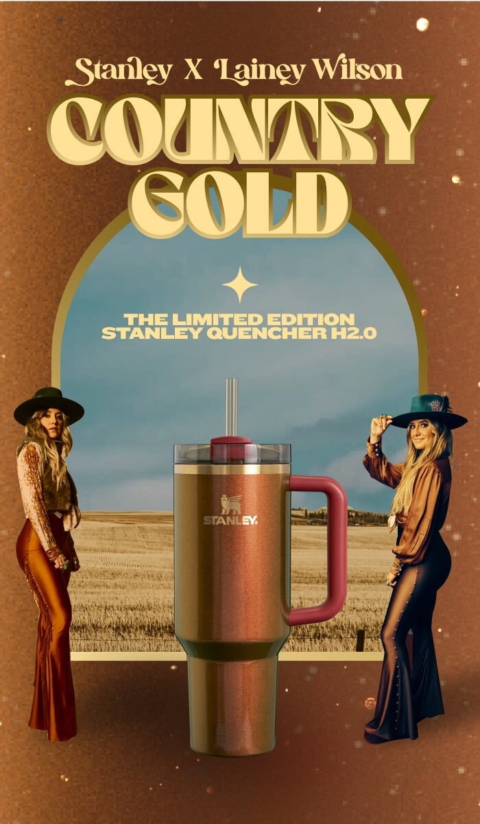 Stanley x Lainey Wilson COUNTRY GOLD Quencher Tumbler H2.0 40OZ ...