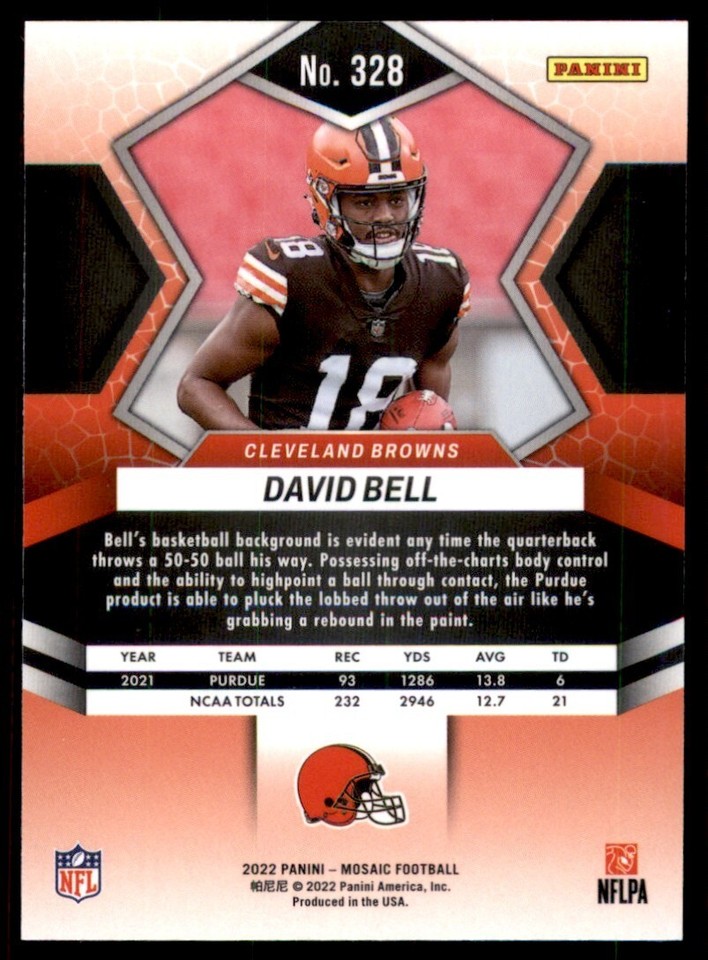 2022 Mosaic David Bell Cleveland Browns #328 Rookie | eBay