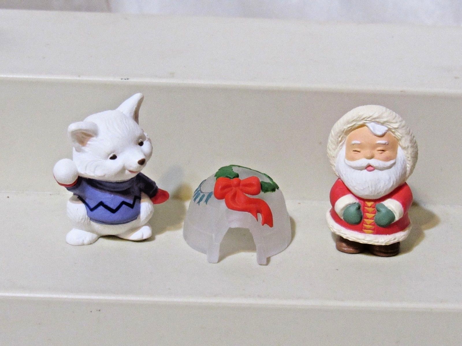 1993 Hallmark Merry Miniatures Christmas Lot of 3 Eskimo Santa Igloo ...