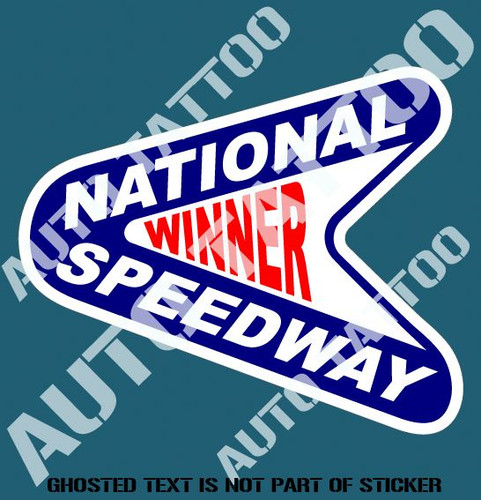 VINTAGE NATIONAL SPEEDWAY Decal Sticker Man Cave Motorsport Rat Hot Rod ...
