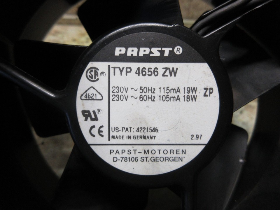 EBM PAPST 4656ZW PAPST CNC COOLING FAN TYP 4656 ZW D-78106 CNC EACH 1 ...