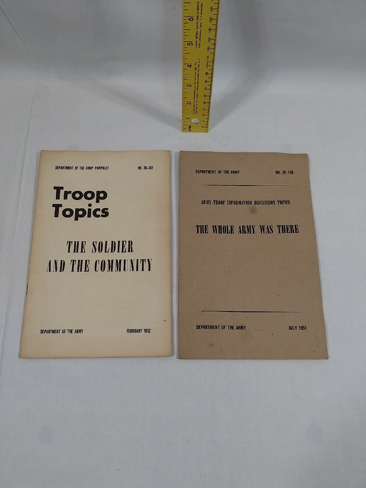Lot of 2 Vintage 1951 and 1952 Lot Dept of Army Discussion topic ...