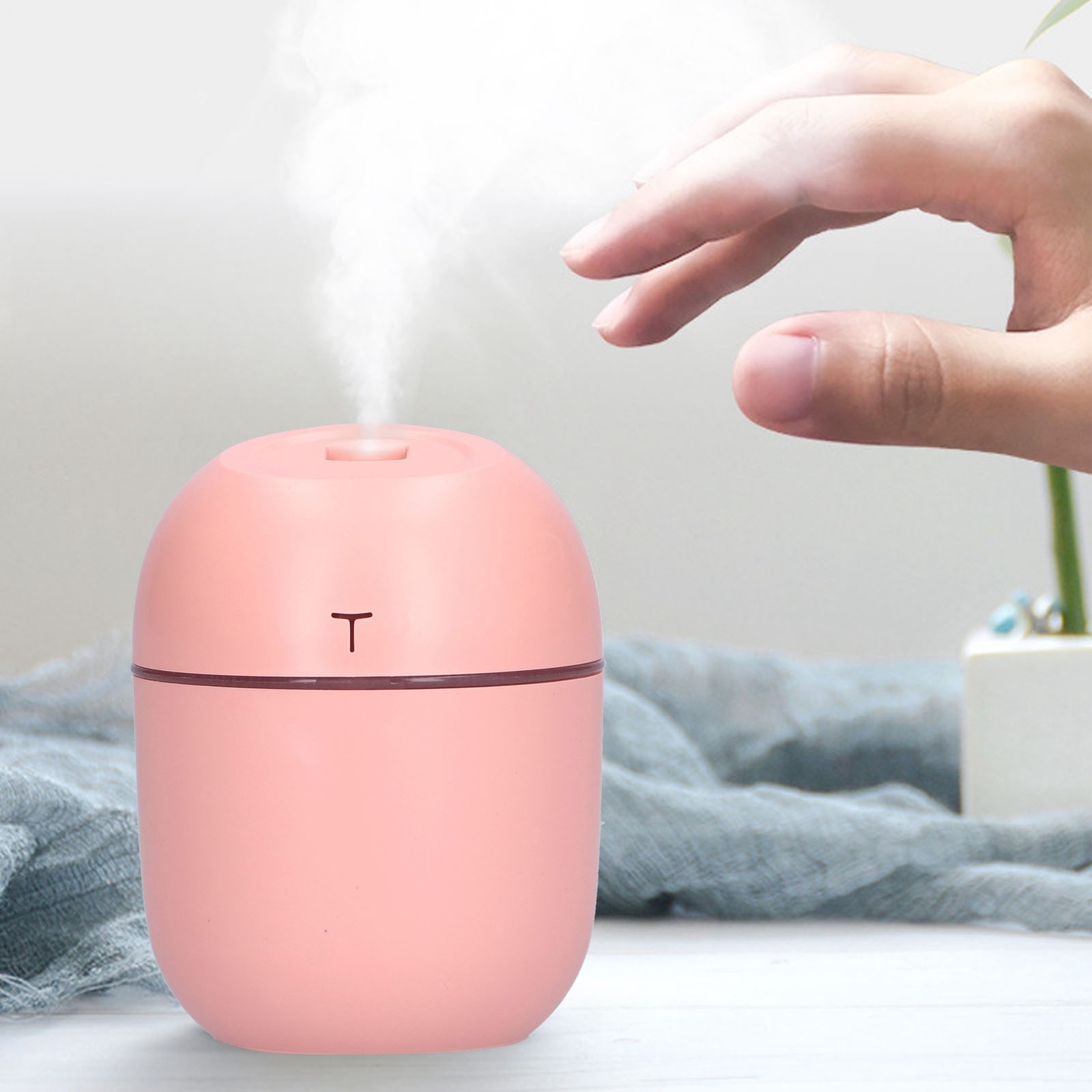 (Pink)220ml Humidifier Portable USB LED Mini Car Home Aromatherapy ...