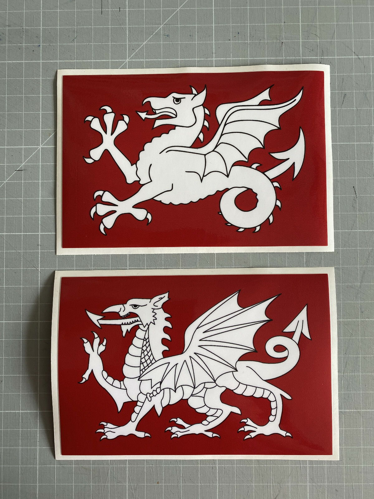 "White Wyvern Dragon Anglo Saxon 1066" Vinyl Sticker Decal Van Car Shop ...