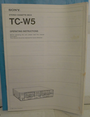 Sony TC-W5 Stereo Dual Cassette Deck Operating Instructions 1985 | eBay