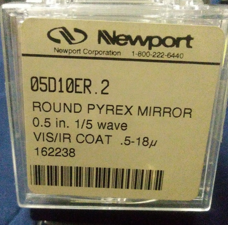 (1pc.)Newport 05D10ER.2 ROUND PYREX MIRROR 0.5in. 1/5 WAVE VIS/IR COAT ...