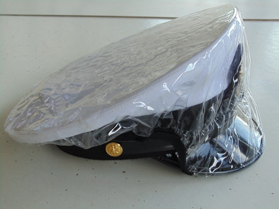 USN US NAVY ALL RANKS CPO & OFFICER CLEAR COMBO COMBINATION CAP HAT ...