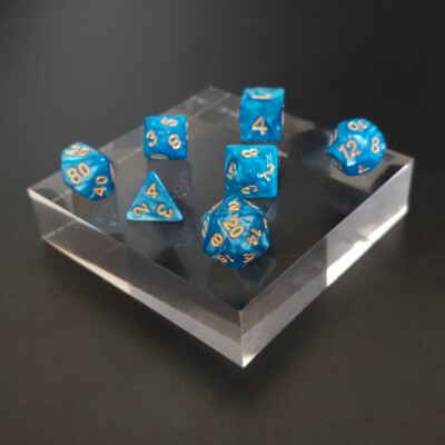 Full Set of Dice - Water Elemental Blue - D4 through D20 - Dungeons ...
