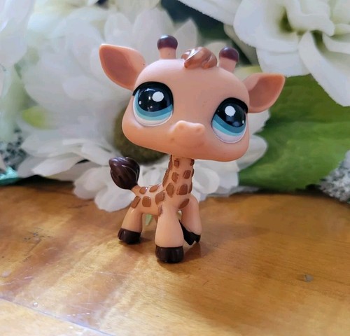 Littlest Pet Shop Authentic LPS #1610 Giraffe Cream Brown Blue Eyes ...