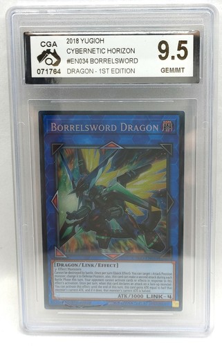 Yu-Gi-Oh - 1st Ed Borrelsword Dragon CGA 9.5 CYHO-EN034 Cybernetic Horizon Card | eBay Australia