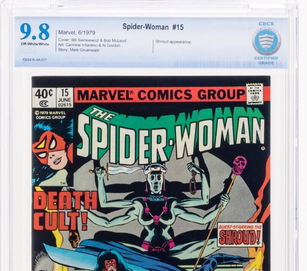 Spider-Woman #15 1979 CBCS 9.8 Voile Billet Sienkiewicz Housse Bronze ...