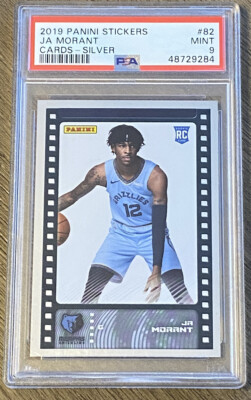 SILVER Ja Morant #82 Grizzlies ROOKIE RC 2019 Panini Stickers Cards PSA ...