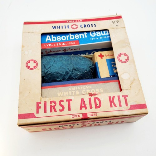 Vintage America WHITE CROSS First Aid Kit 1950 Box With Some Contents ...