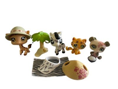 LPS Postcard Pets 902 - 905 Giraffe Zebra Panda Tiger With Accessories ...