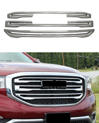 Chrome 3PC Grille Grill Insert Overlay Trim FOR 2017-2019 GMC Acadia ...