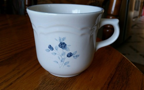 Pfaltzgraff Poetry Blue Rose 3.25" embossed dinner coffee tea cup | eBay