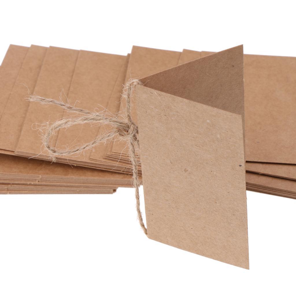 50x Rustic Kraft Paper Place Name Cards Wedding Party Table Cards Twine ...