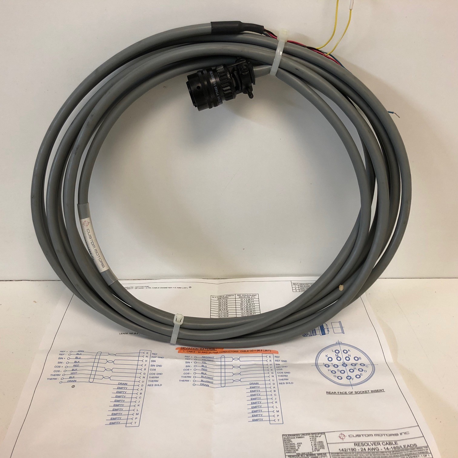 NEW OLD STOCK! CUSTOM MOTORS SERVO RESOLVER FEEDBACK CABLE CMR05M-CL | eBay