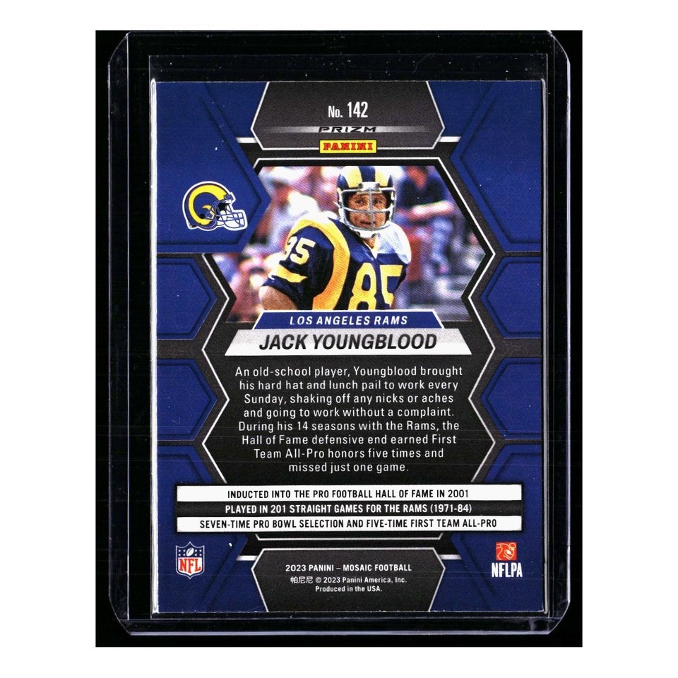 2023 Panini Mosaic Pink Camo #142 Jack Youngblood Los Angeles Rams ...