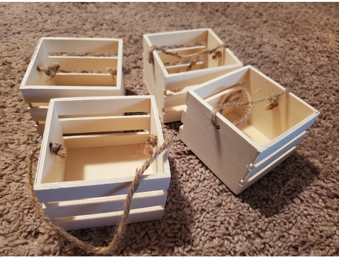 Set Of 4 - Crafter's Square Wood Box Crates | eBay