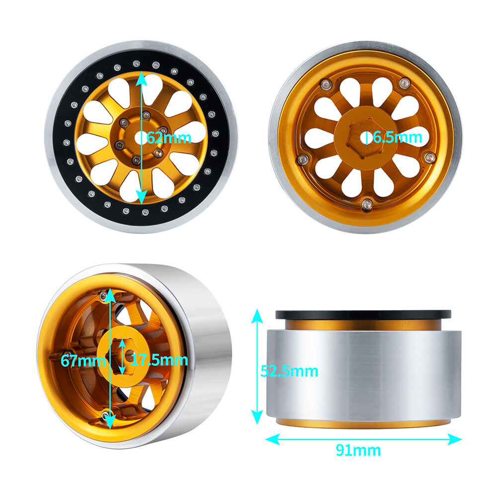 Wheel Rims For 1/6 SCX6 Crawler RC Car Accessories Replacement Parts RC ...