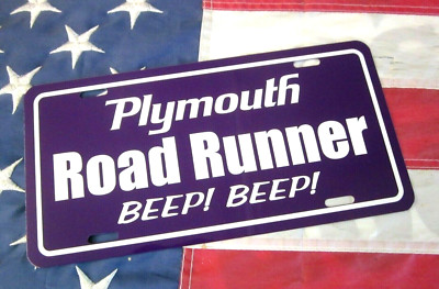 Purple Plymouth ROAD RUNNER license plate car tag 1968 1969 1970 1971 ...