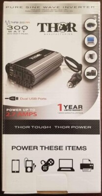 NEW Thor THPW 300/600 PPI Power Inverter for Automotive 12V Adapter 2 ...