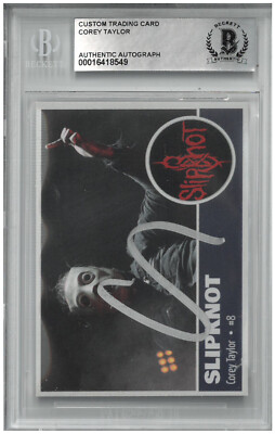 Corey Taylor Signed Autograph Slabbed Custom Slipknot Card Beckett BAS ...