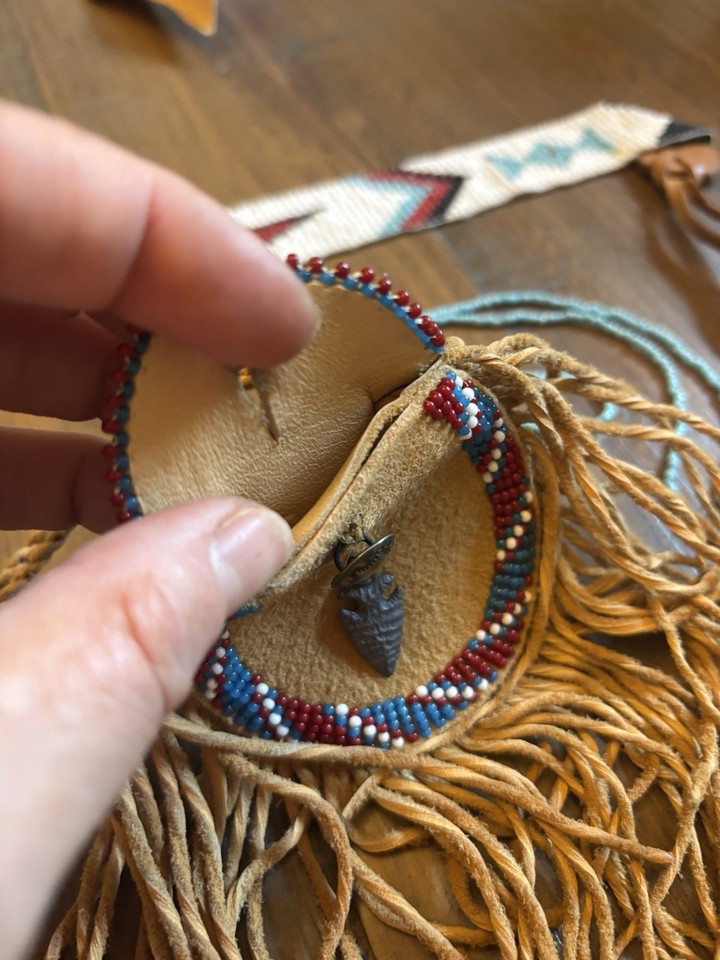 NWOT Genuine Handmade Leather/beaded Native American Accessory Bundle ...