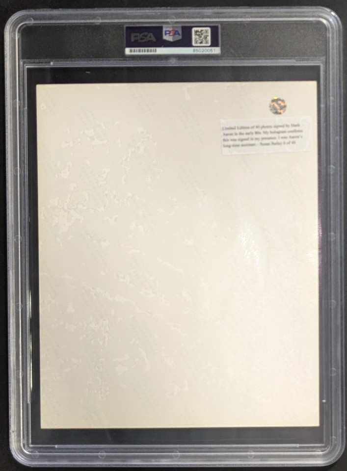 Hank Aaron HOF Signed Atlanta Braves 8x10 Baseball Print PSA/DNA 9 AUTO ...
