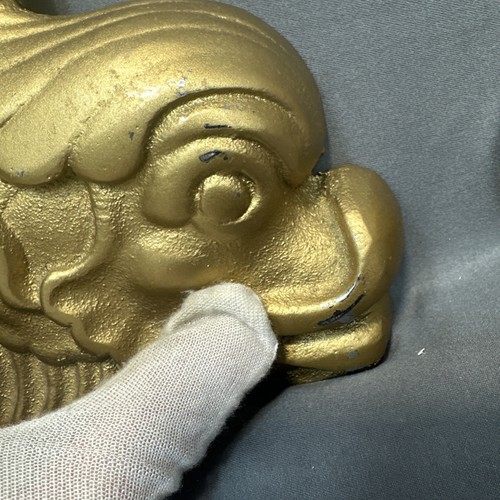 VTG Pair Cast Aluminum Neoclassical Dolphin Koi Fish Andirons Fire Dogs ...