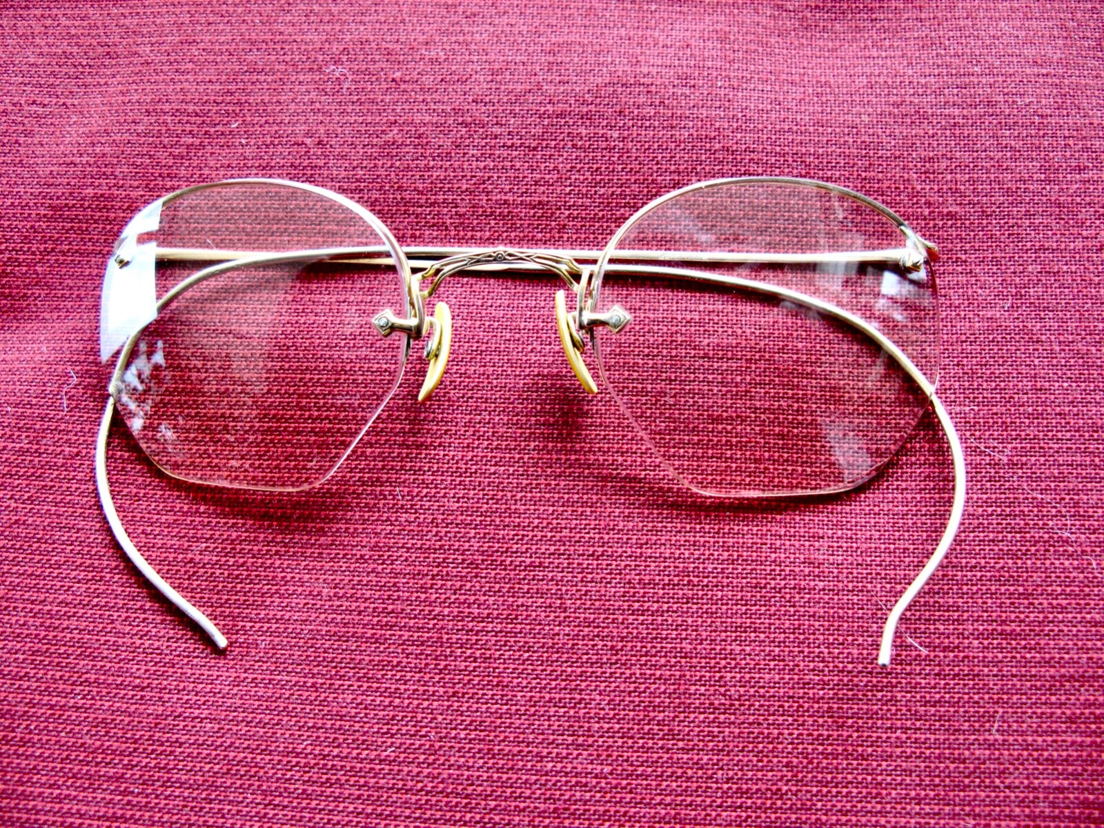 Vintage Rimless Gold Filled Eyeglass Frames With … - Gem