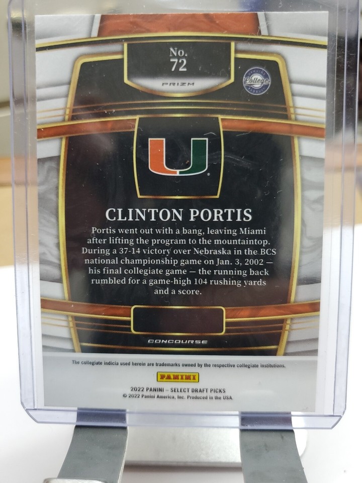 Clinton Portis 2022 Panini Select Draft Picks Concourse Red Lazer Prizm ...