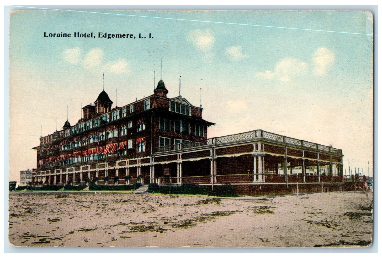 1913 Loraine Hotel Edgemere Exterior Building Long Island New York NY ...