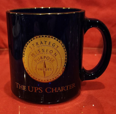 UPS The UPS Charter Coffee Cup United Parcel Service Cobalt Blue Gold ...