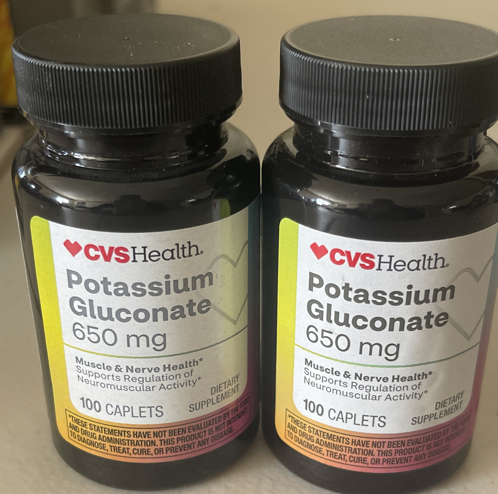 CVS Potassium Gluconate 595mg 100 Caplets Exp 2-23 Bin2 for sale online ...