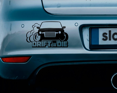 Vinyl Decal Car Sticker Laptop- "Drift or D1e" drifting Rear Window ...