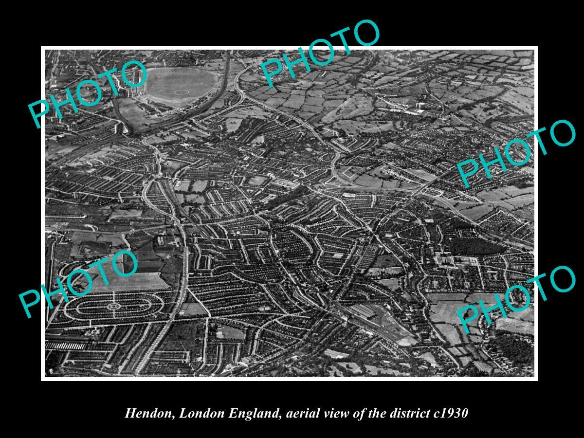 OLD 8x6 HISTORIC PHOTO OF HENDON LONDON ENGLAND DISTRICT AERIAL VIEW ...