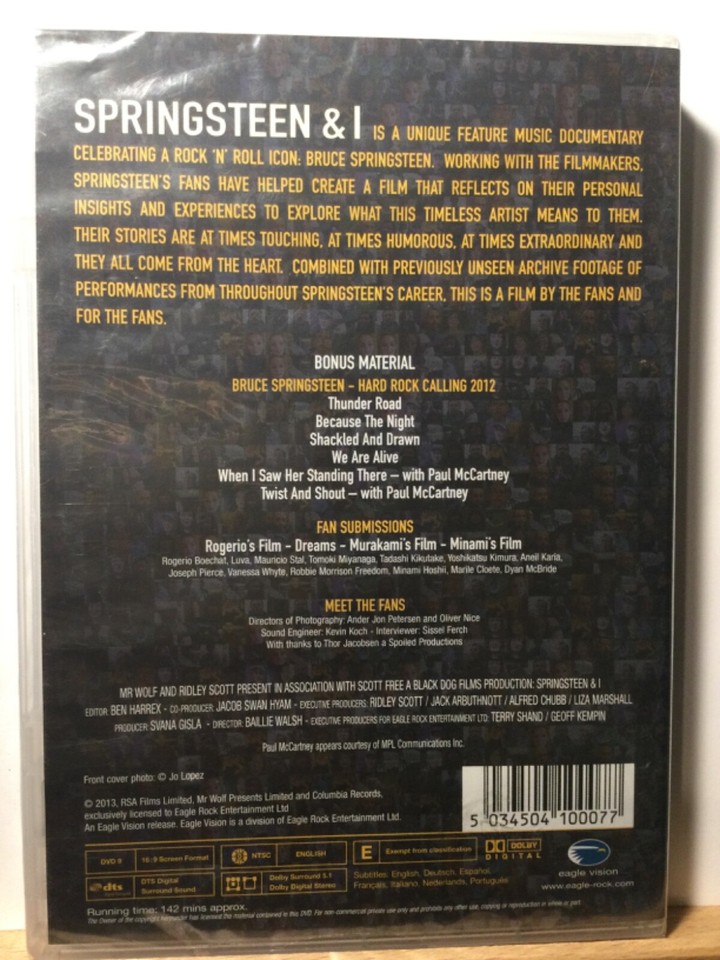BRUCE SPRINGSTEEN - Springsteen & I [DVD] [2013] Music & Documentary | eBay