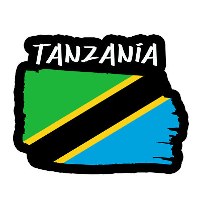 2 x Tanzania Country FLAG TEXT Sticker Stickers window car ute 4x4 ...