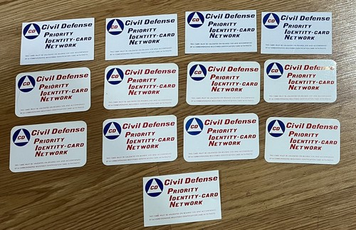 13 Vintage CIVIL DEFENSE Priority Identity Card Network Cards | eBay