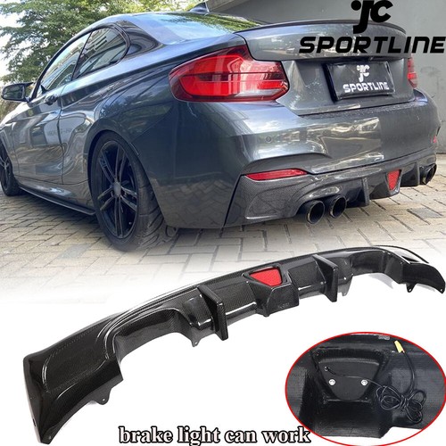 Fit For BMW F22 F23 M235i M240i 14-19 Rear Bumper Diffuser Lip W/Led ...