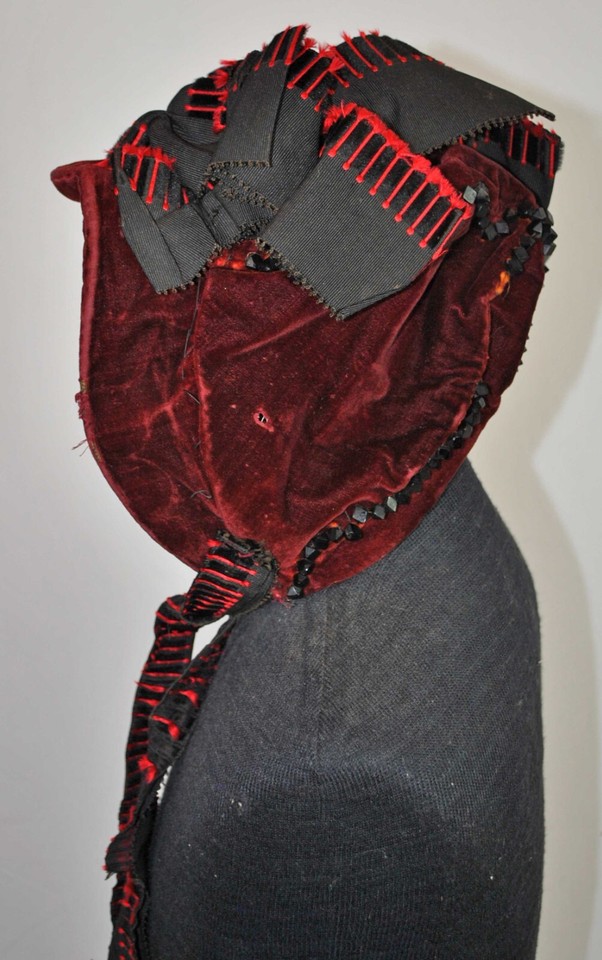 VICTORIAN 2 PIECE SATIN AND VELVET VISITING DRESS 1890s WITH BONNET | eBay