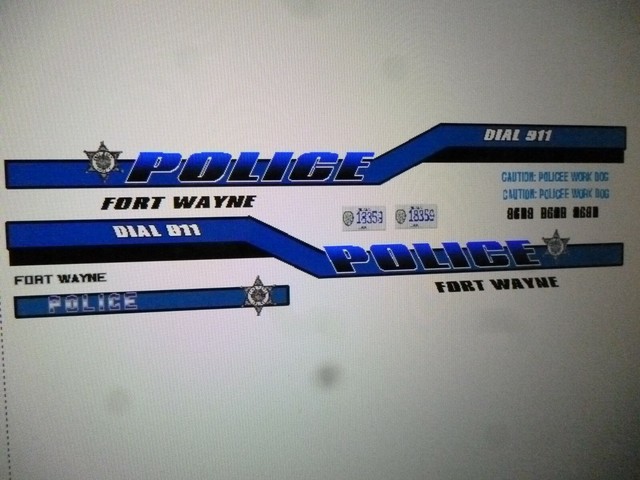 Fort Wayne Indiana Police K9 SUV Decals 1:24 Custom | eBay