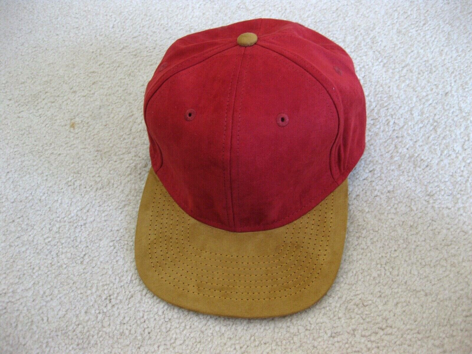 Suede Strapback Cap, Maroon Red and Wheat Tan, Pull-Thru Closure | eBay
