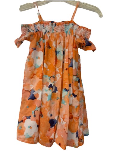 Girls Janie And Jack Orange Floral Summer Sun dress Size 6 | eBay